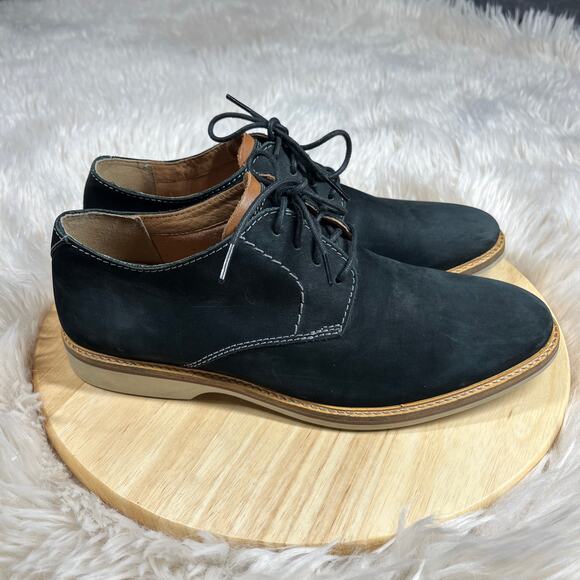 Clarks | Shoes | Clarks Atticus Lace Oxford Shoes Mens 95m Black Nubuck ...